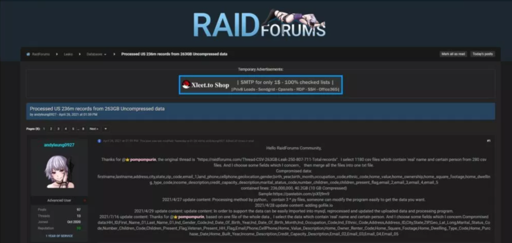 RaidForums shutdown as the result of Operation Tourniquet – News