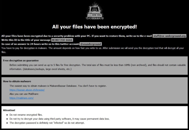 Phobos Ransomware Mimics VX-Underground Researchers – Gridinsoft Blog