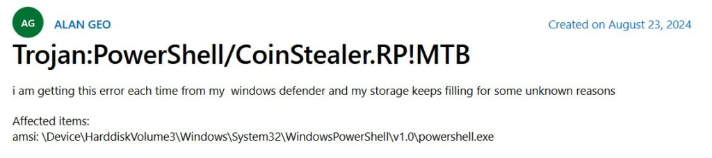 Trojan:PowerShell/CoinStealer.RP!MTB Analysis & Removal Guide ...