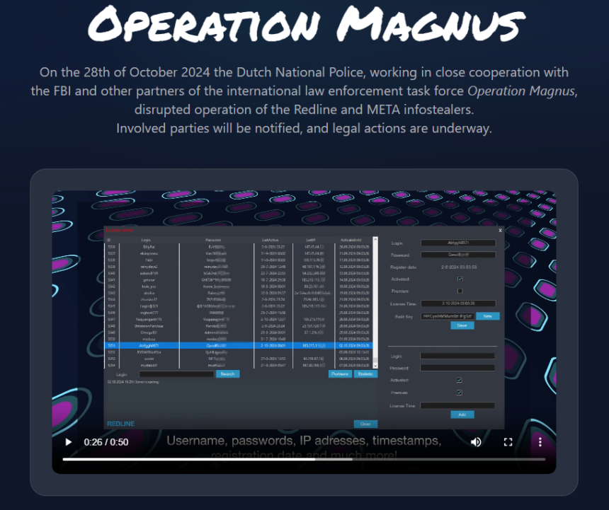 Operation Magnus Disrupts Infrasturcture of RedLine, META Stealers