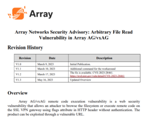 CISA Urges to Patch Critical Array Networks Vulnerabilities