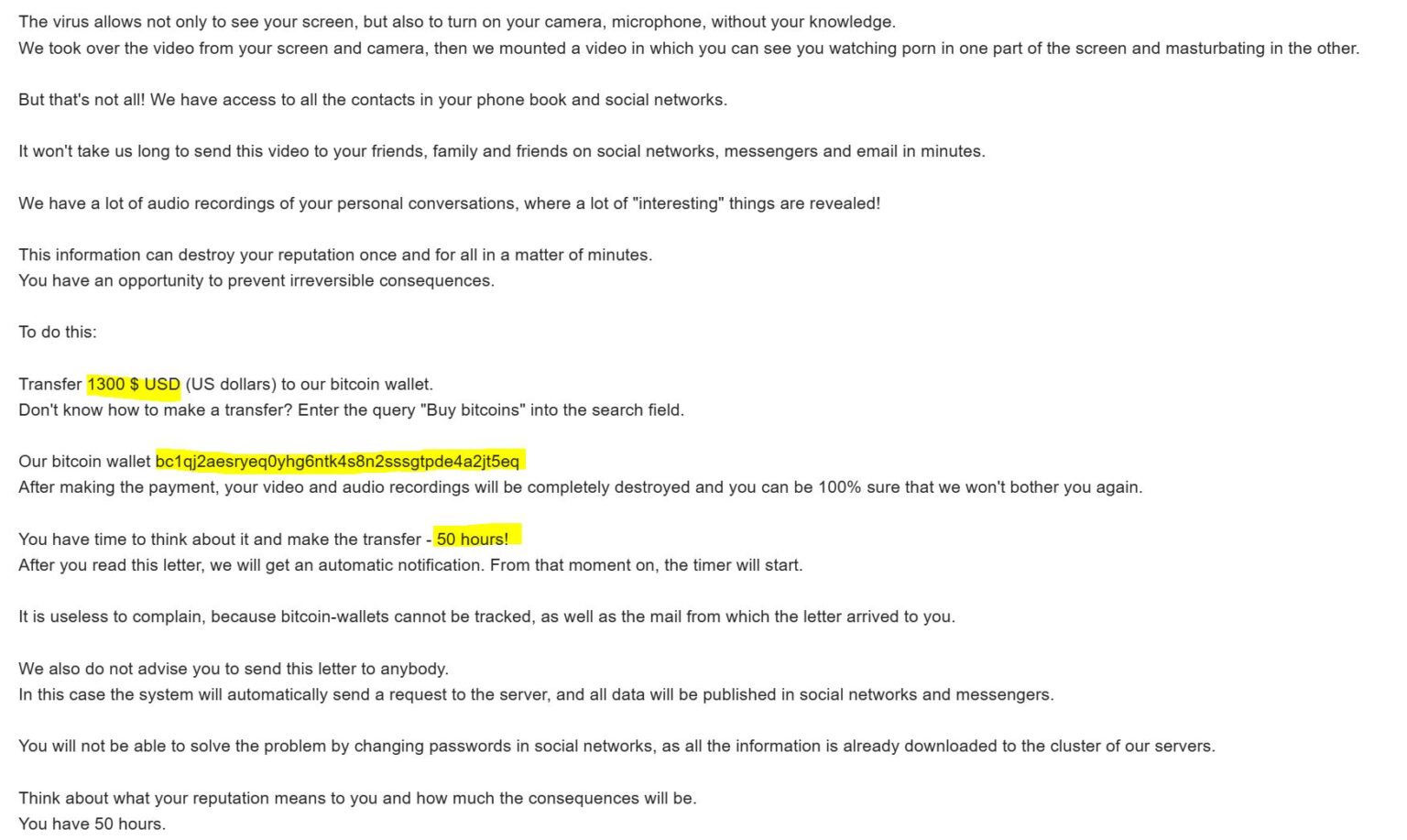 "We Hacked Your System" Email Scam – Gridinsoft Blogs