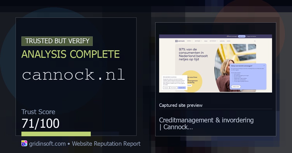 Cannock.nl Review: Safe or Legit? (71/100 Trust Score)