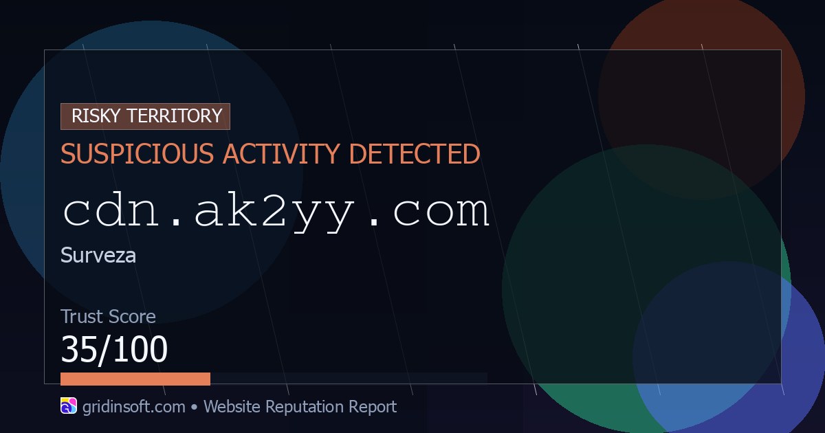 Cdn.ak2yy.com Scam Check: Blacklist Warning (35/100 Trust Score)