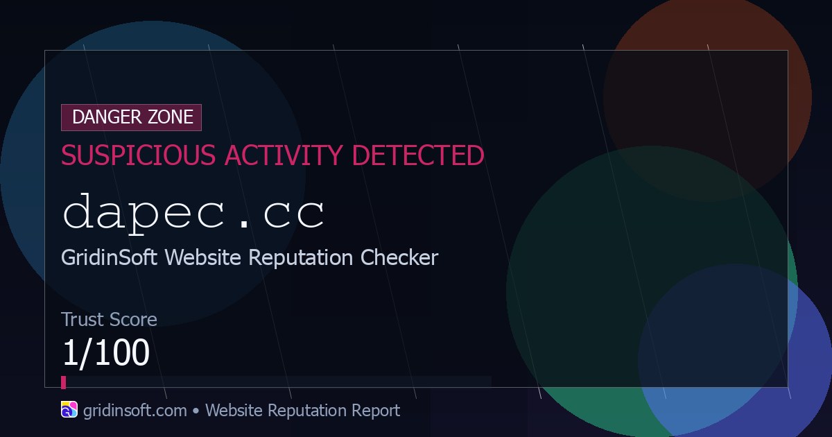 Dapec.cc Scam Check: Blacklist Warning (1/100 Trust Score)