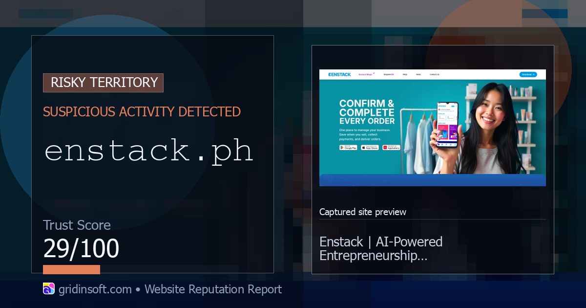 Enstack.ph Scam Check: Blacklist Warning (35/100 Trust Score)