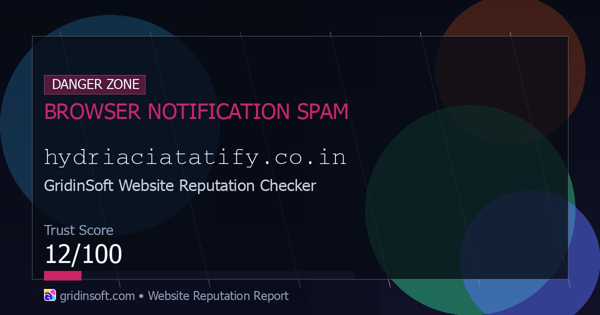 Hydriaciatatify.co.in Pop-up Ads and Notifications Warning (12/100 ...