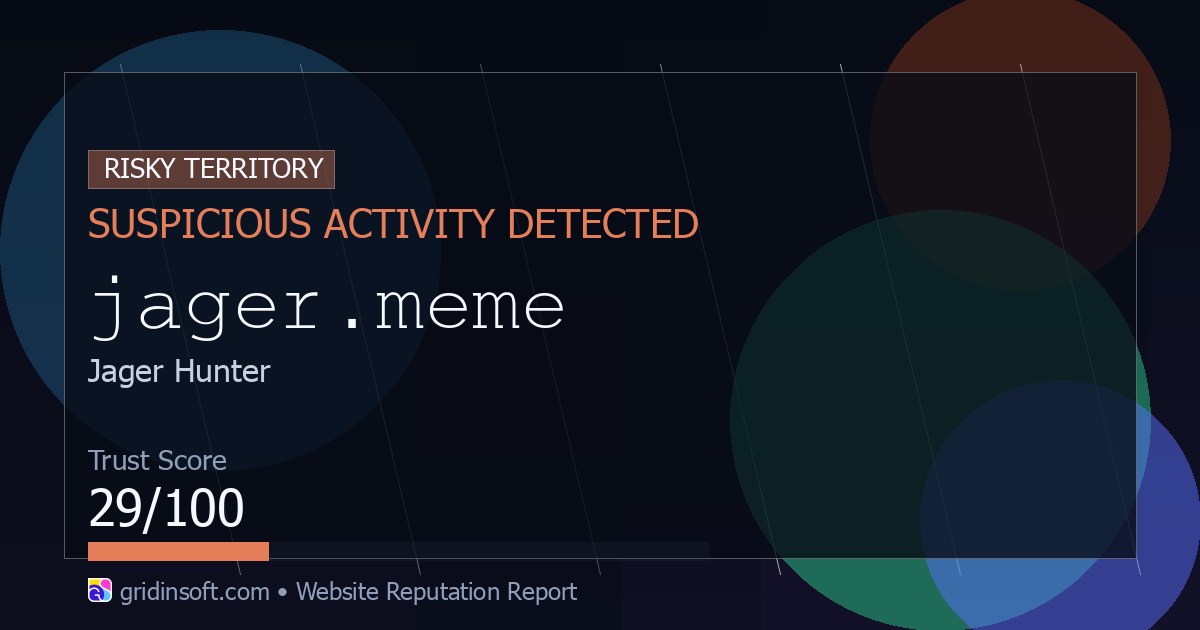 Jager.meme Review: Fake Social Links (29/100 Trust Score)