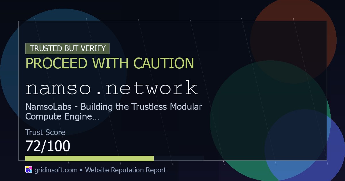 Namso.network Review: Safe or Legit? (72/100 Trust Score)