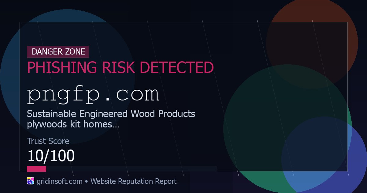 Pngfp.com Phishing Warning (10/100 Trust Score)