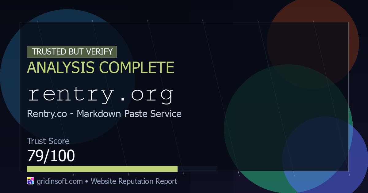 Rentry.org Reviews and Reputation (84/100 Trust Score)