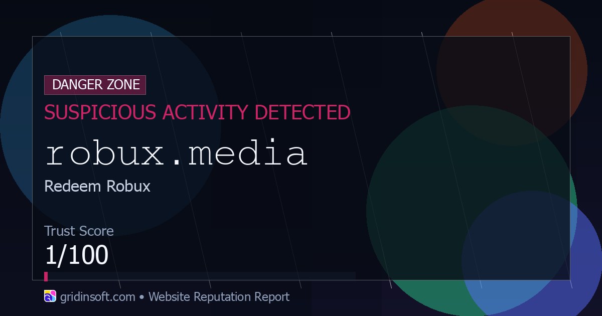 Robux.media Phishing Warning: Is It Safe? (1/100 Trust Score)
