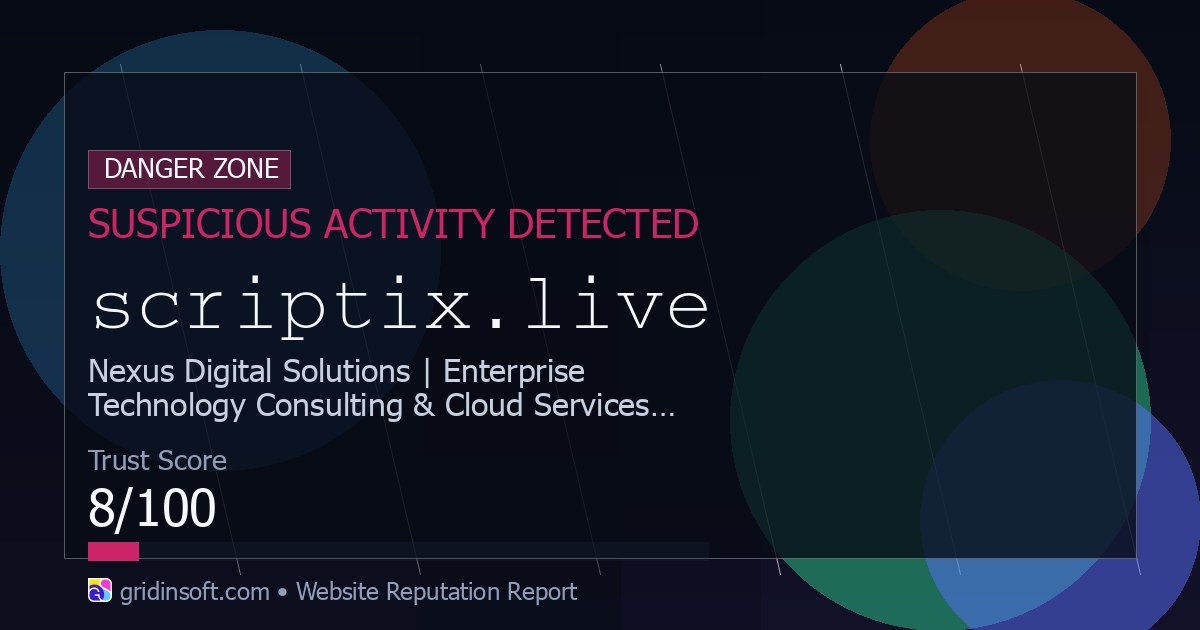 Scriptix.live Scam Check: Blacklist Warning (8/100 Trust Score)
