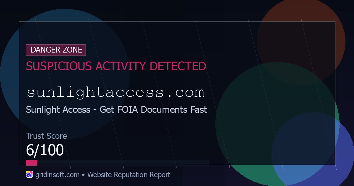 Sunlightaccess.com Scam Check: Blacklist Warning (6/100 Trust Score)