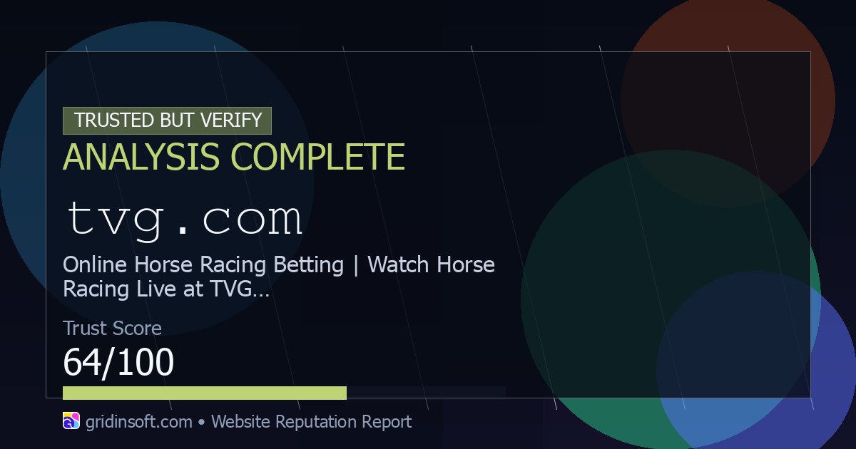 Tvg.com Review: Fake Social Links and Gambling Signals (64/100 Trust Score)