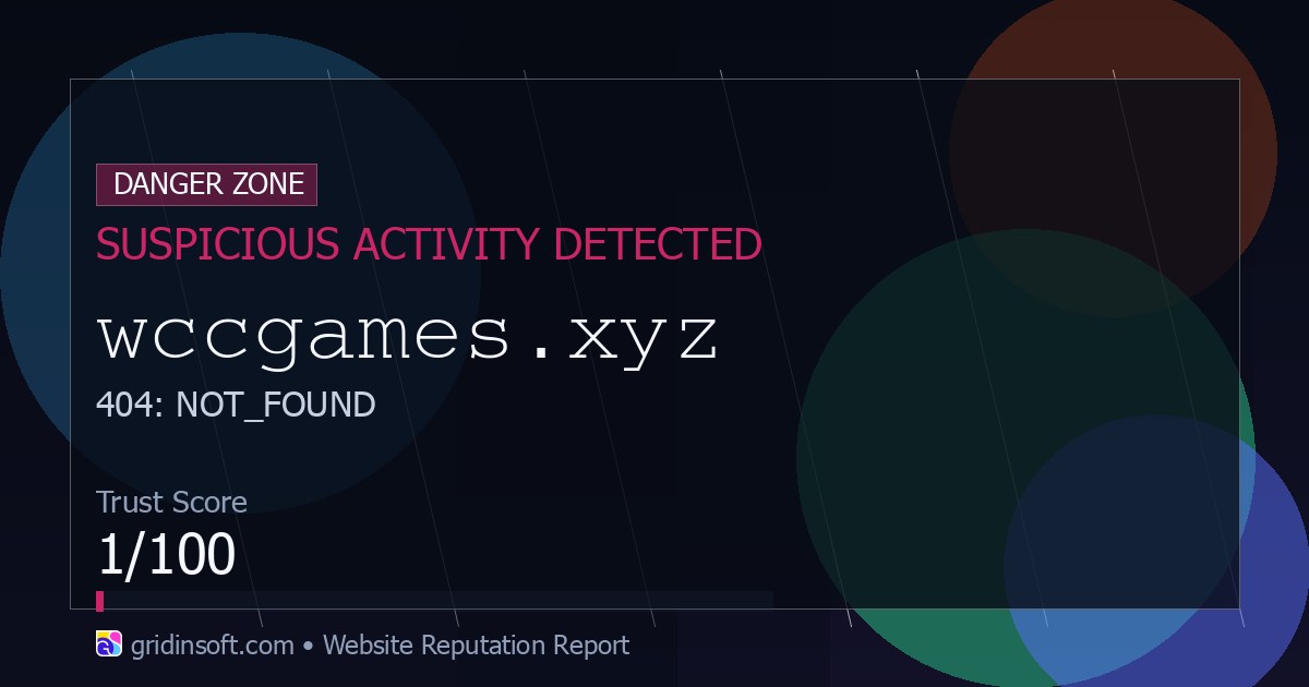 Wccgames.xyz Scam Check: Blacklist Warning (1/100 Trust Score)