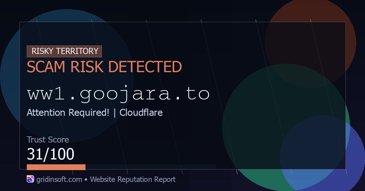 Ww1.goojara.to Review: Scam Risk (31/100 Trust Score)