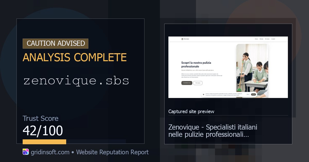 Zenovique.sbs – Safe or Scam? (39/100 Trust Score)