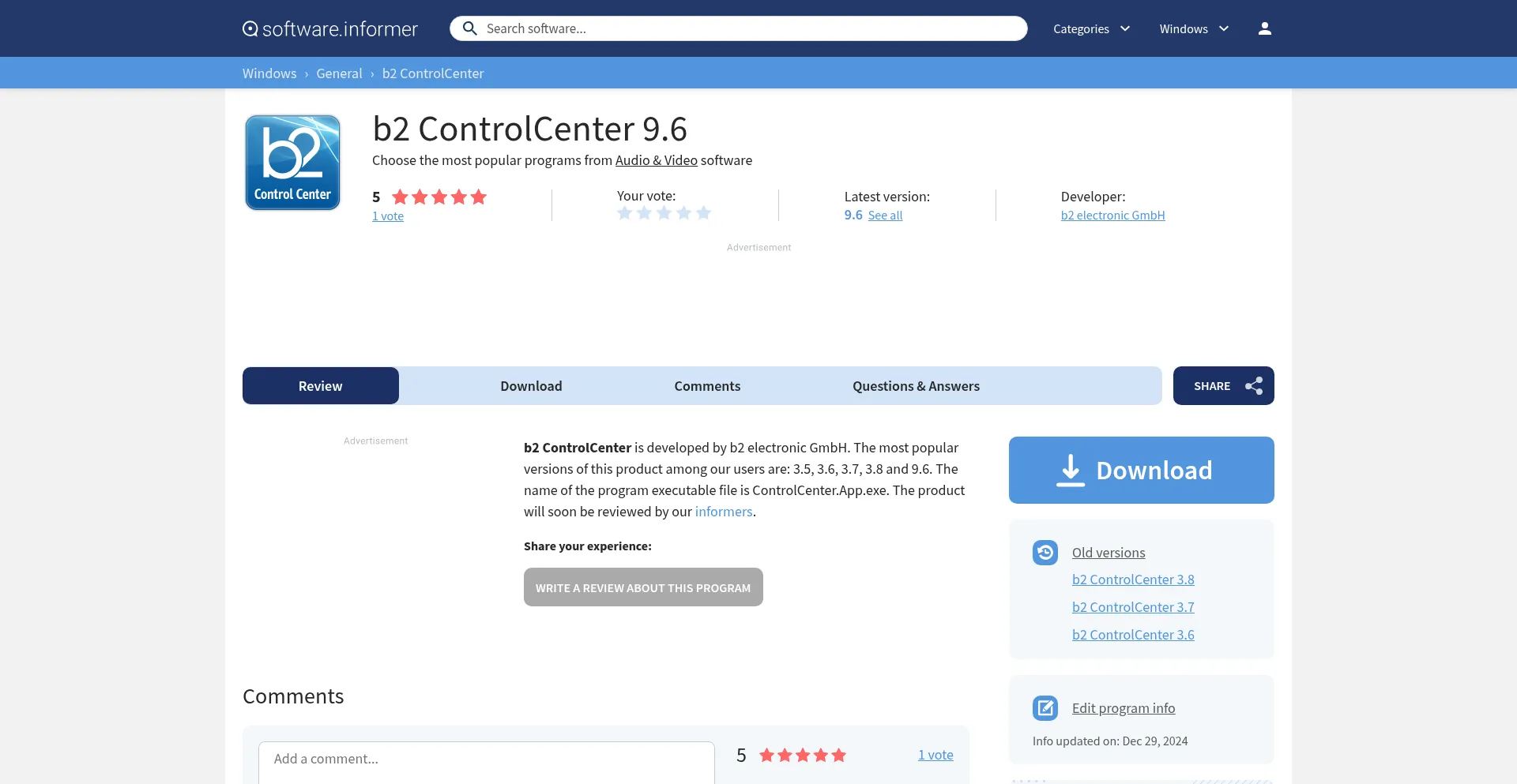 B2-controlcenter.software.informer.com Reviews | Check if site is scam or legit