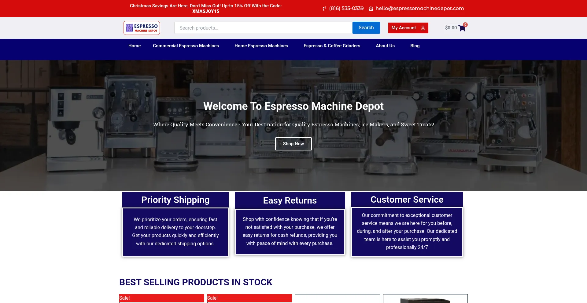 Espressomachinedepot.com Review: Suspicious Website, Trust Score 39/100