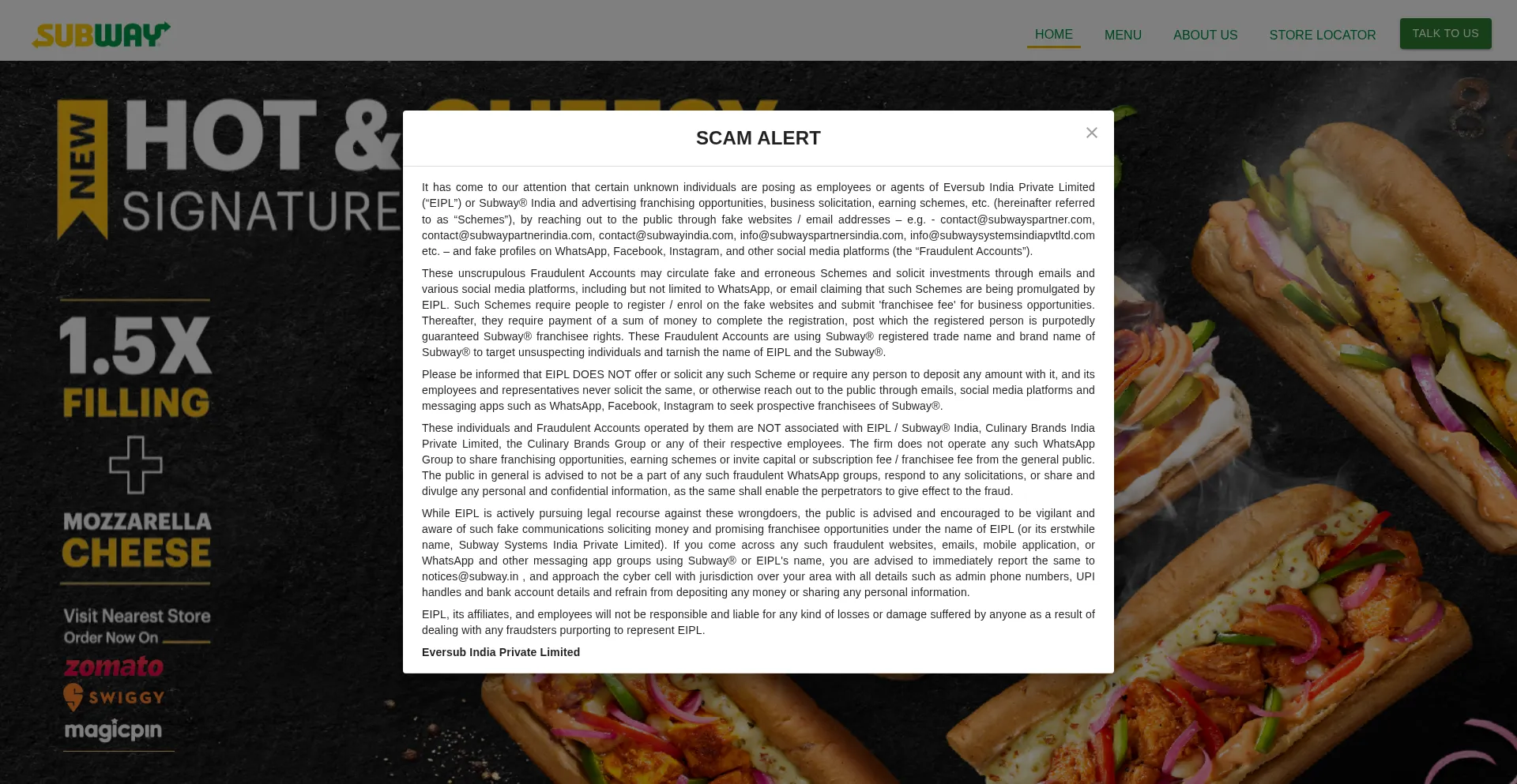 Subway.in Reviews | Scam, Legit or Safe Check