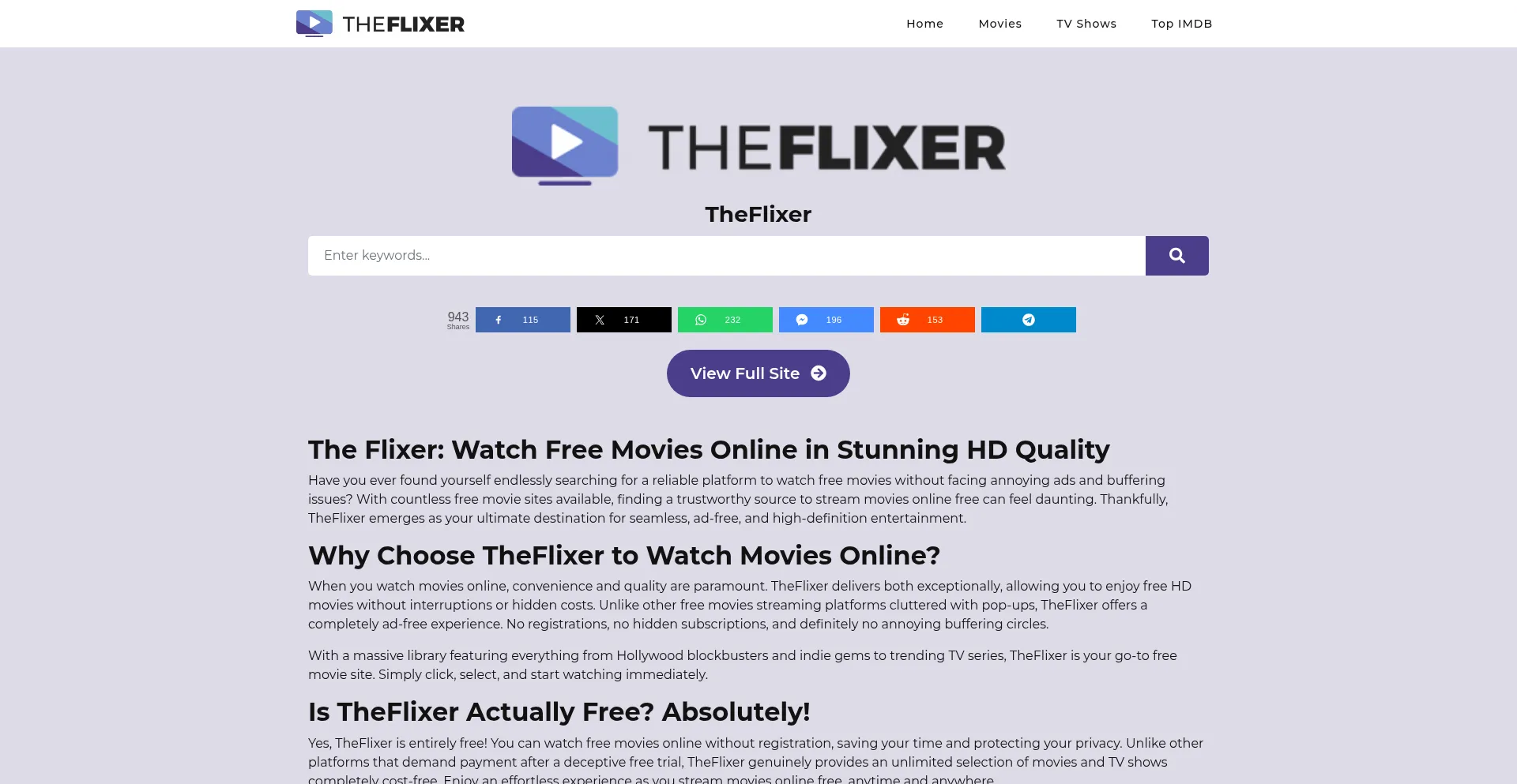 Theflixer.tw Review: Phishing, Trust Score 1/100