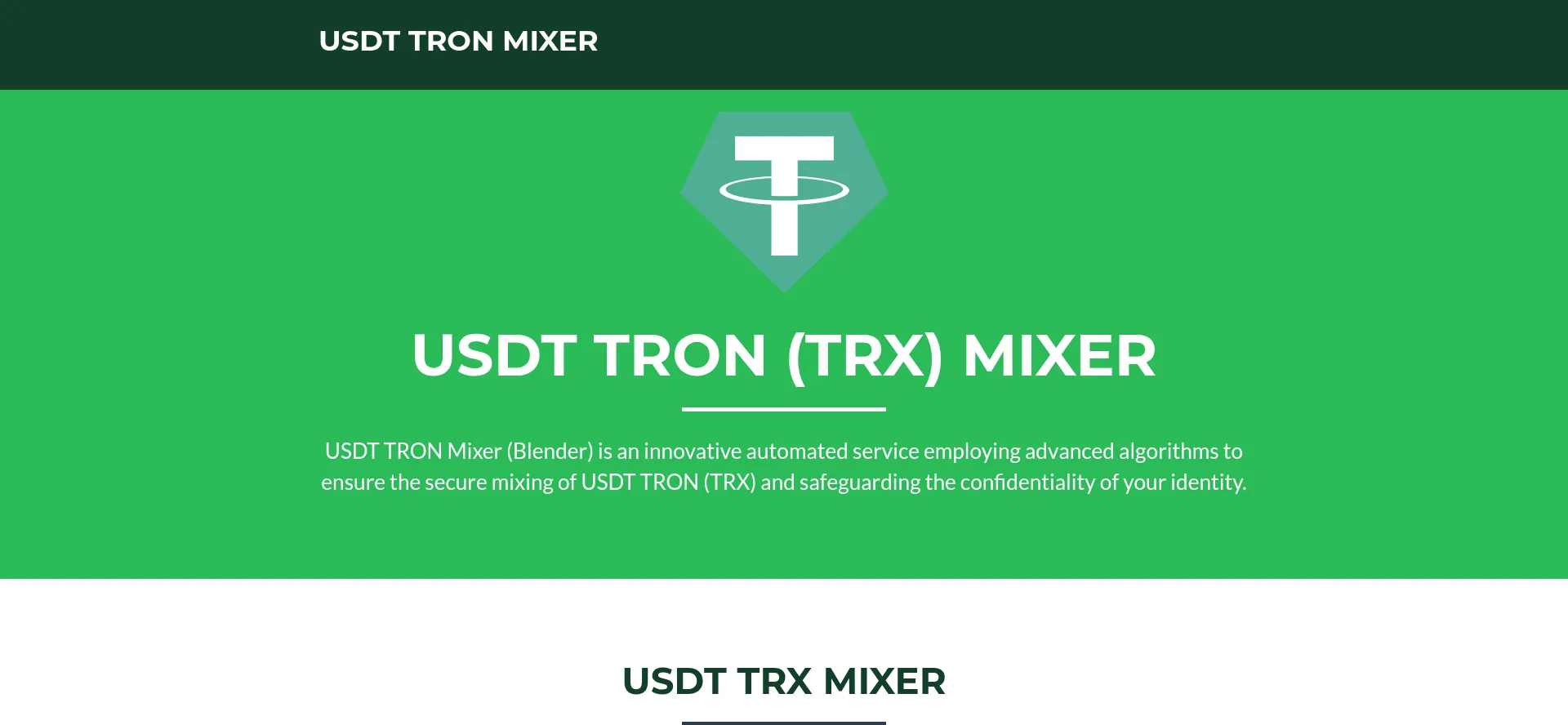 Usdt-tron-mixers.com Review: Suspicious Website. Dangerous trust score: 13%
