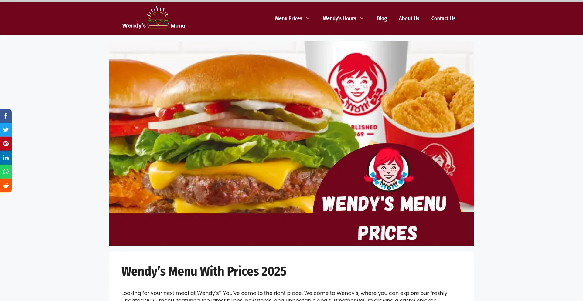 Wendys-menuwithprices.com Reviews | Scam, Legit or Safe Check